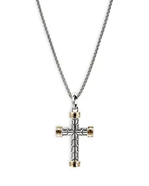 John Hardy 14k Yellow Gold & Sterling Jh Essential Cross Pendant