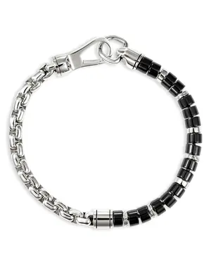 John Hardy Sterling Silver Heishi Onyx Bead Bracelet - Silver/black