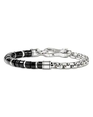 John Hardy Sterling Silver Heishi Onyx Bead Bracelet - Silver/black