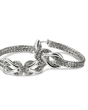 John Hardy Sterling Love Knot Infinite Hoop Earrings