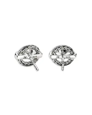 John Hardy Sterling Icon Swiss Blue Topaz Halo Stud Earrings - Silver