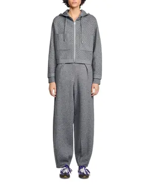 Sandro Luce Hooded Rhinestone Zip Cardigan