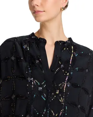 Johnny Was Loryie Sequinned Shift Dress
