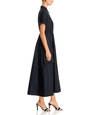 TOCCIN Maxine Short Sleeve Cotton Blend Shirt Dress