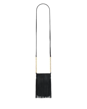 Gerard Darel Charlotte Fringe Leather Crossbody Phone Bag