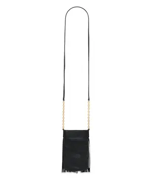 Gerard Darel Charlotte Fringe Leather Crossbody Phone Bag