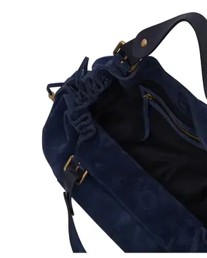 Gerard Darel 24h Suede Duffel Bag - Ink