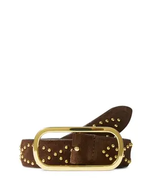 Veronica Beard Studded Loop Suede Belt