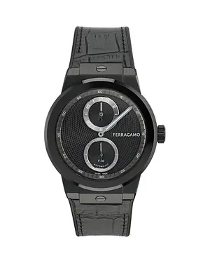 FERRAGAMO F-80 Manufacture Automatic Watch, 43mm - Black