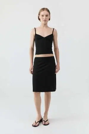 ST. AGNI Pointelle Skirt - Black