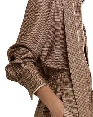 REISS Minnie Tie Neck Long Sleeve Blouse