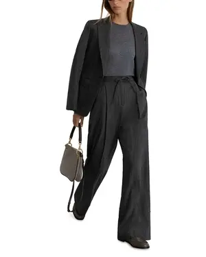 REISS Derby Wool Blend Wide Leg Pants
