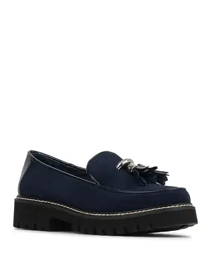 DONALD PLINER Suede Tassel Loafers