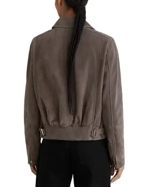REISS Sorina Suede Zip Front Jacket
