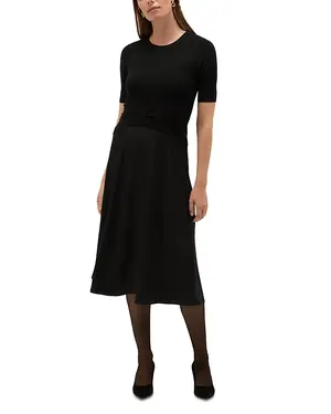 HOBBS LONDON Nadia Belted Mixed Media Dress
