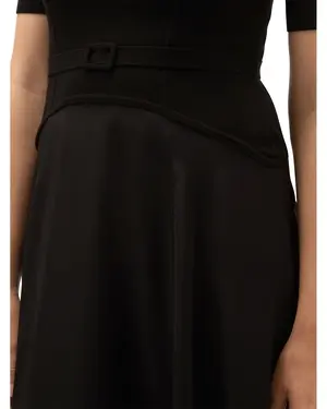 HOBBS LONDON Nadia Belted Mixed Media Dress