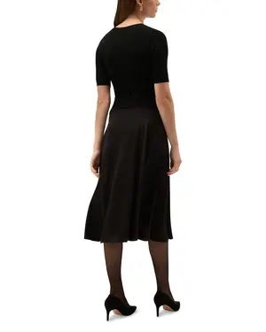 HOBBS LONDON Nadia Belted Mixed Media Dress