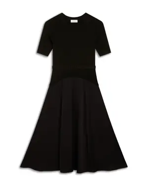 HOBBS LONDON Nadia Belted Mixed Media Dress