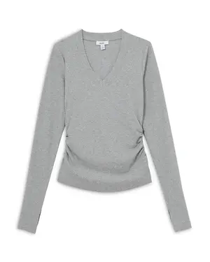 REISS Sandrine Cotton Stretch Thumb Hole Top