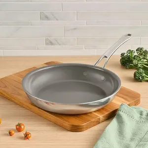 ANOLON Everlast Stainless Steel Ceramic Nonstick Skillet, 10 - Silver