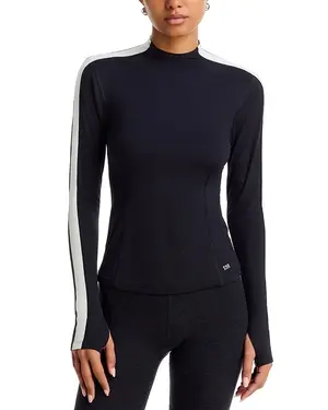 Splits59 Isabelle Mock Neck Top - Black/creme