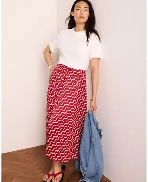 Mint Velvet Satin Printed Maxi Skirt
