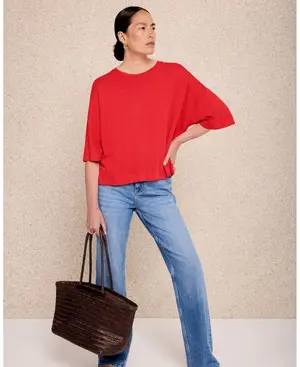 Mint Velvet Linen Blend Boxy Silhouette T-shirt
