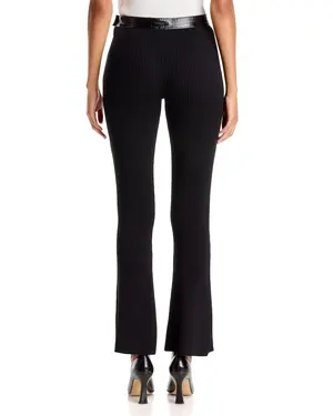COURREGES Contrasting Vinyl Rib Knit Flare Pants