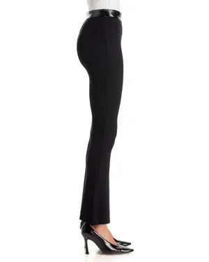 COURREGES Contrasting Vinyl Rib Knit Flare Pants