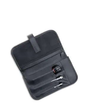 ROYCE NEW YORK Leather Auto Glove Box Organizer - Black
