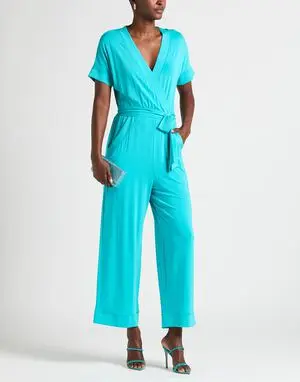 Max Mara Jumpsuit Turquoise Size Viscose, Elastane