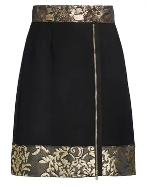 Dolce & Gabbana Midi Skirt Size Virgin Wool, Polyester, Metallic Polyester