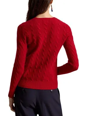 Polo Ralph Lauren Cable-knit Wool-cashmere Crewneck Sweater
