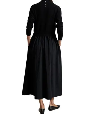 Polo Ralph Lauren Wool-bodice Crepe Dress