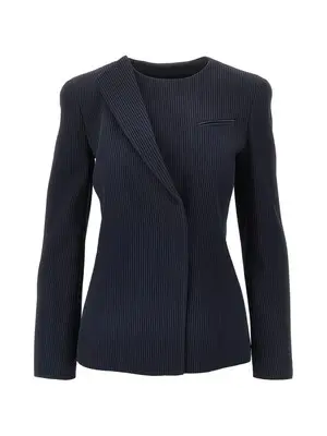 Emporio Armani Wool Blazer Jacket - Blue