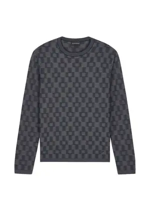 Emporio Armani Wool Crewneck Sweater - Blue