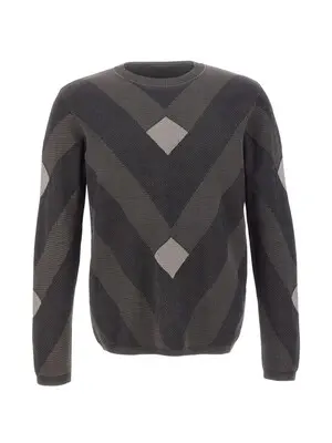 Emporio Armani Cotton Crewneck Sweater - Blue