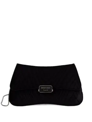 Emporio Armani Velvet Clutch - Black