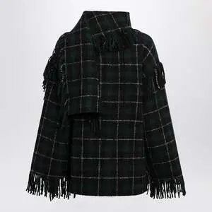 TOTEME Black/green Check Jacket With Scarf