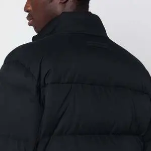Zegna Navy Zip-up Down Jacket - Blue