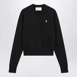 AMI Paris De Coeur Crew-neck Sweatshirt - Black