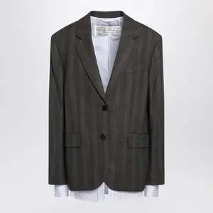 Acne Studios Blazer In A Prince Of Wales Check Wool Blend - Brown