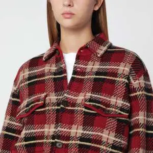 Guest In Residence Carminio Red Plaid Work Checkered Shirt In Cashmere - Multicolor