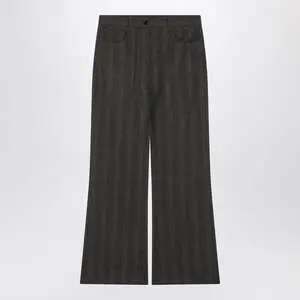 Acne Studios Trousers In A Prince Of Wales Check Wool Blend - Brown