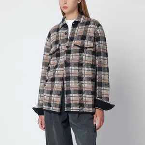 Guest In Residence Camel-colored Plaid Work Checkered Shirt In Cashmere - Multicolor
