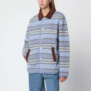 Guest In Residence Blue Western Industry Jacket With Jacquard Pattern - Multicolor