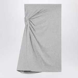 Dries Van Noten Grey Melange Skirt With Draped Detail - Gray