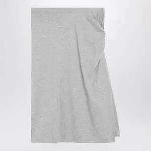 Dries Van Noten Grey Melange Skirt With Draped Detail - Gray