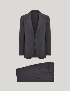 Canali Gray And Sand 150's Wool Pinstriped Modern-fit Suit - Grey