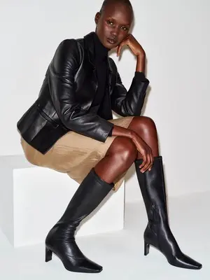 REFORMATION Rosa Stretch Knee Boot Stretch Leather